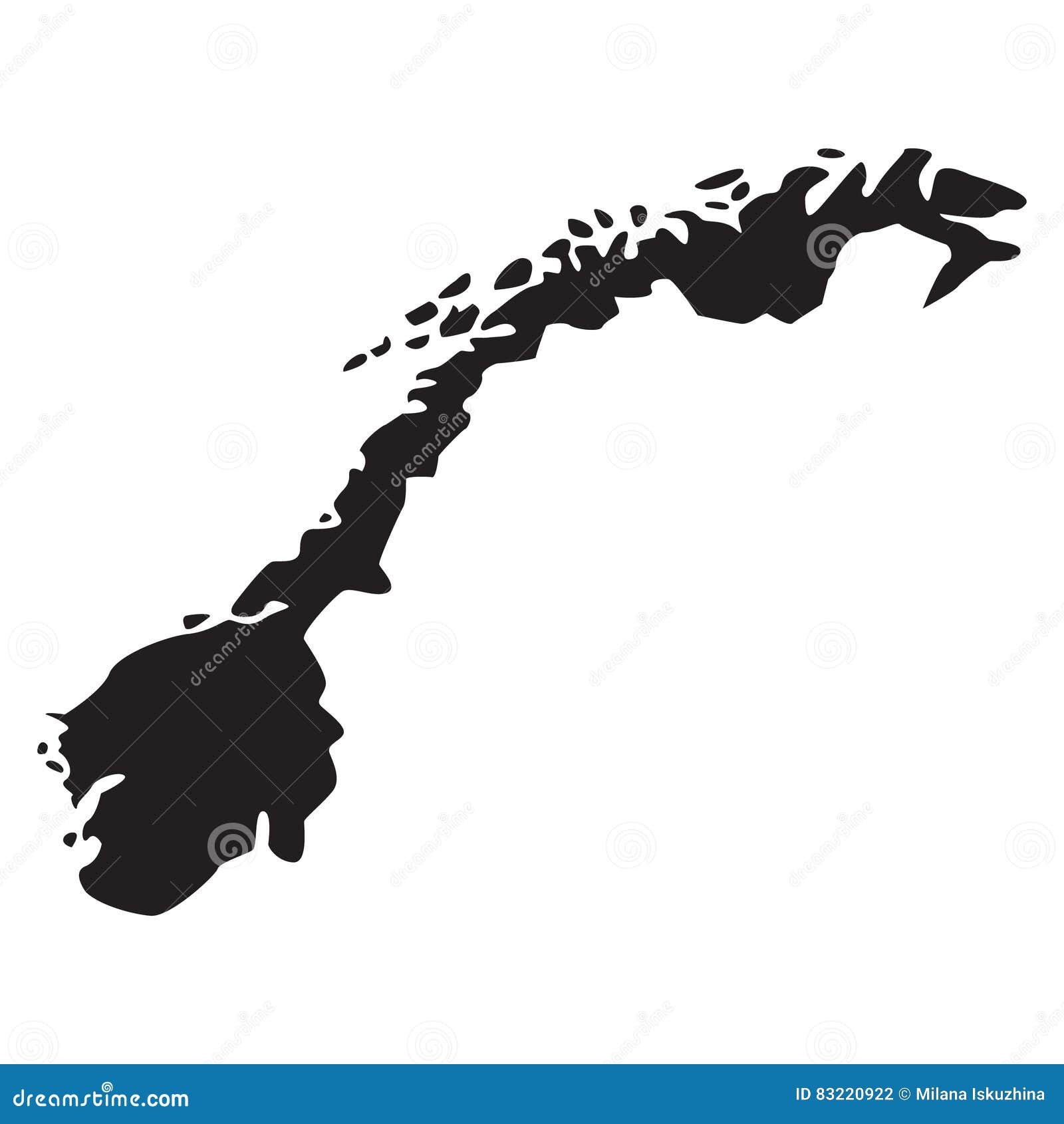 Vector map - Norway stock vector. Illustration of chart - 83220922