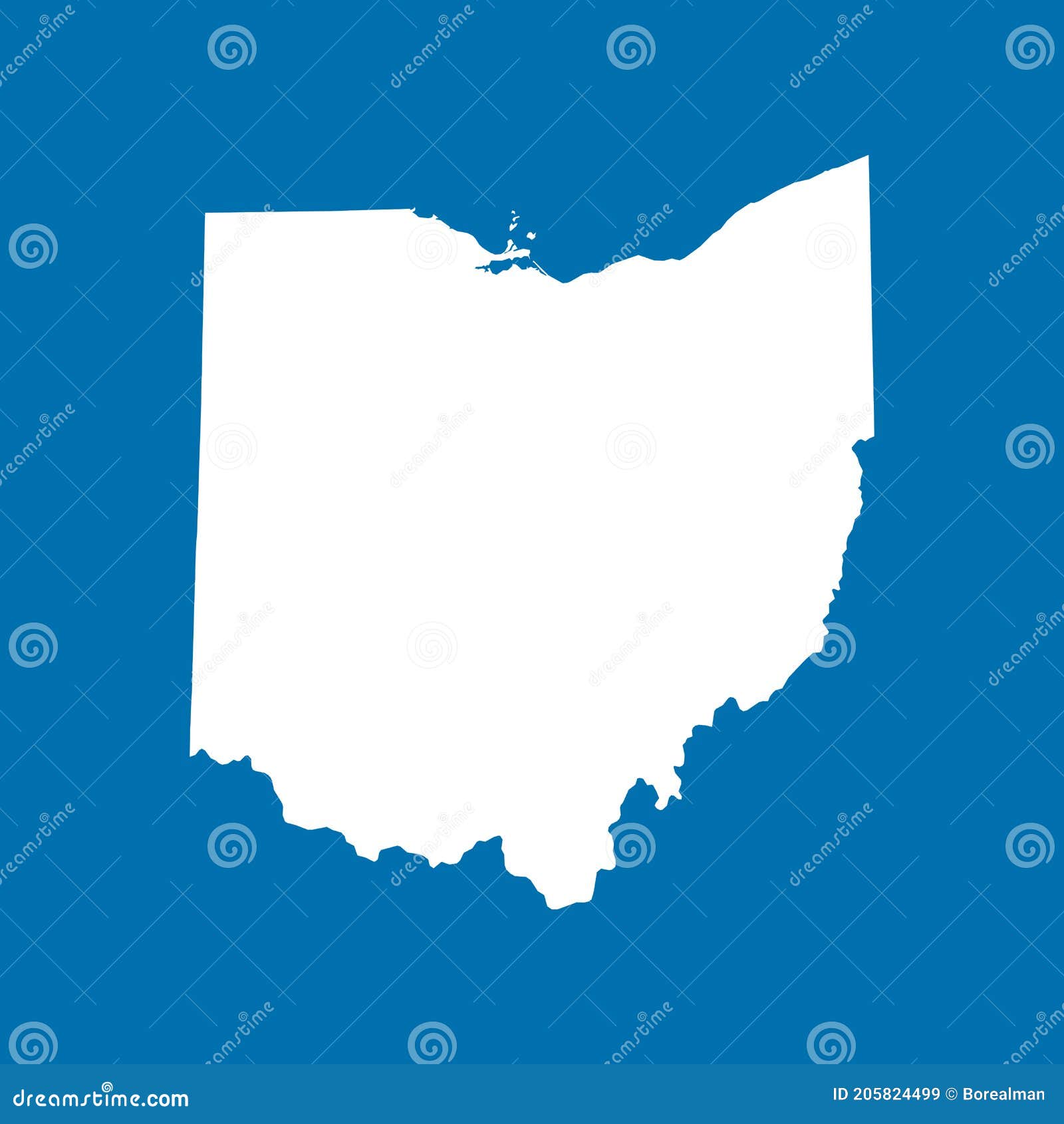 Map of the Ohio stock vector. Illustration of states - 205824499