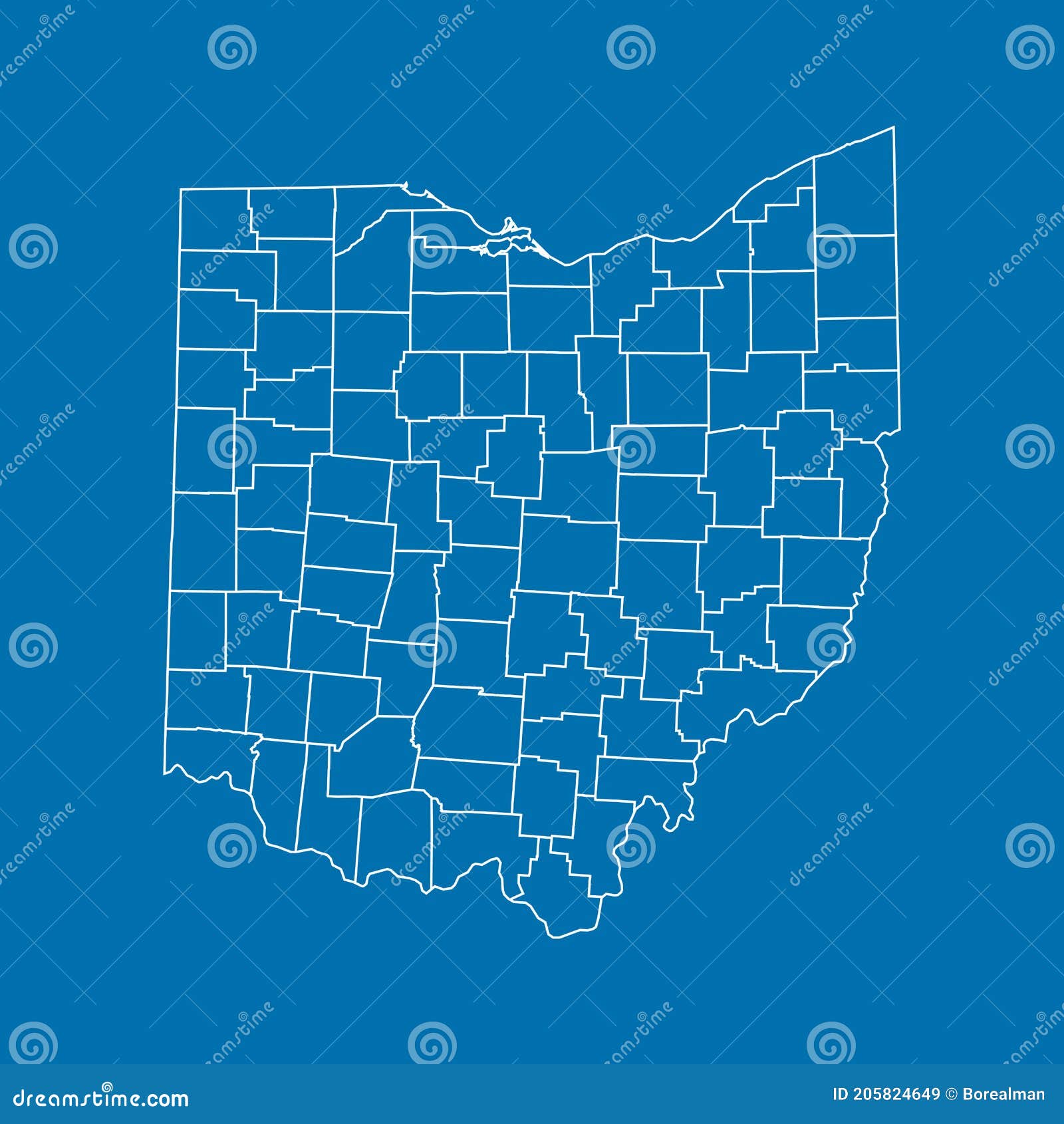 Map of the Ohio stock vector. Illustration of abstract - 205824649