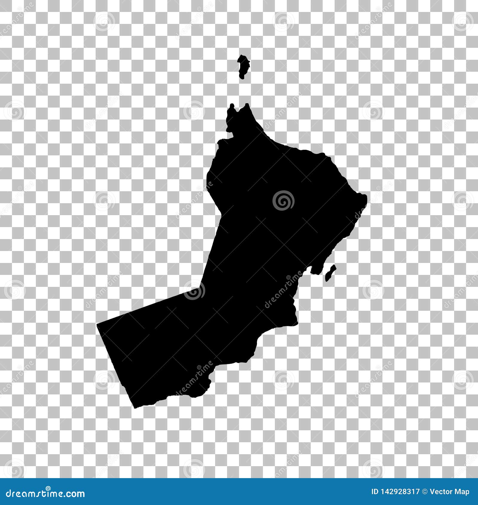 Vector Map Oman. Isolated Vector Illustration. Black on White ...
