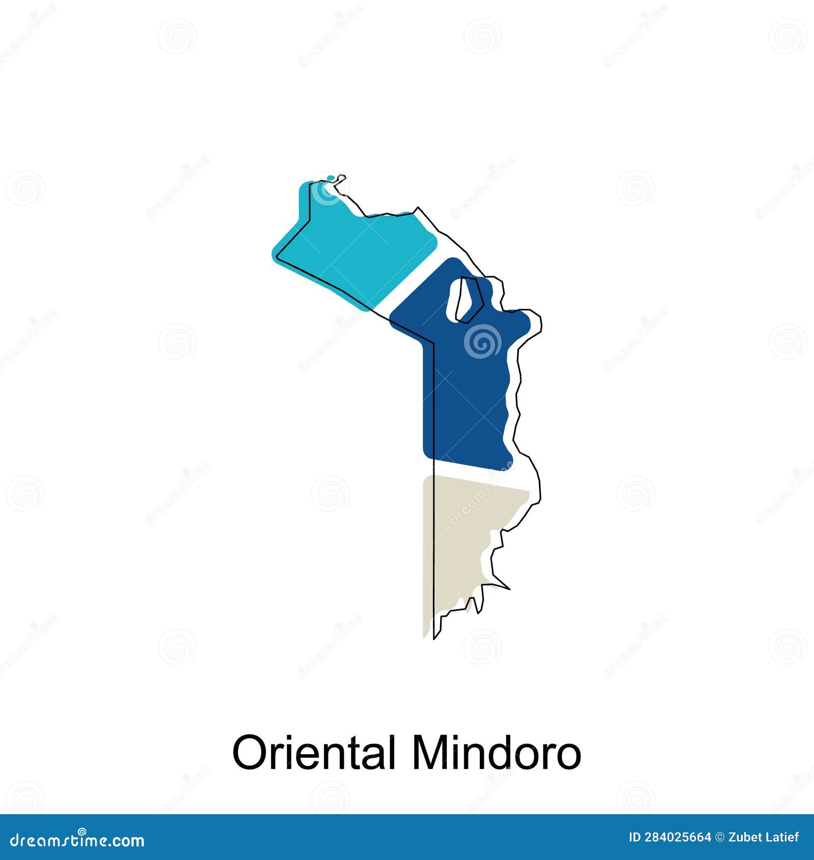 Vector Map of Oriental Mindoro Modern Outline, High Detailed Vector ...