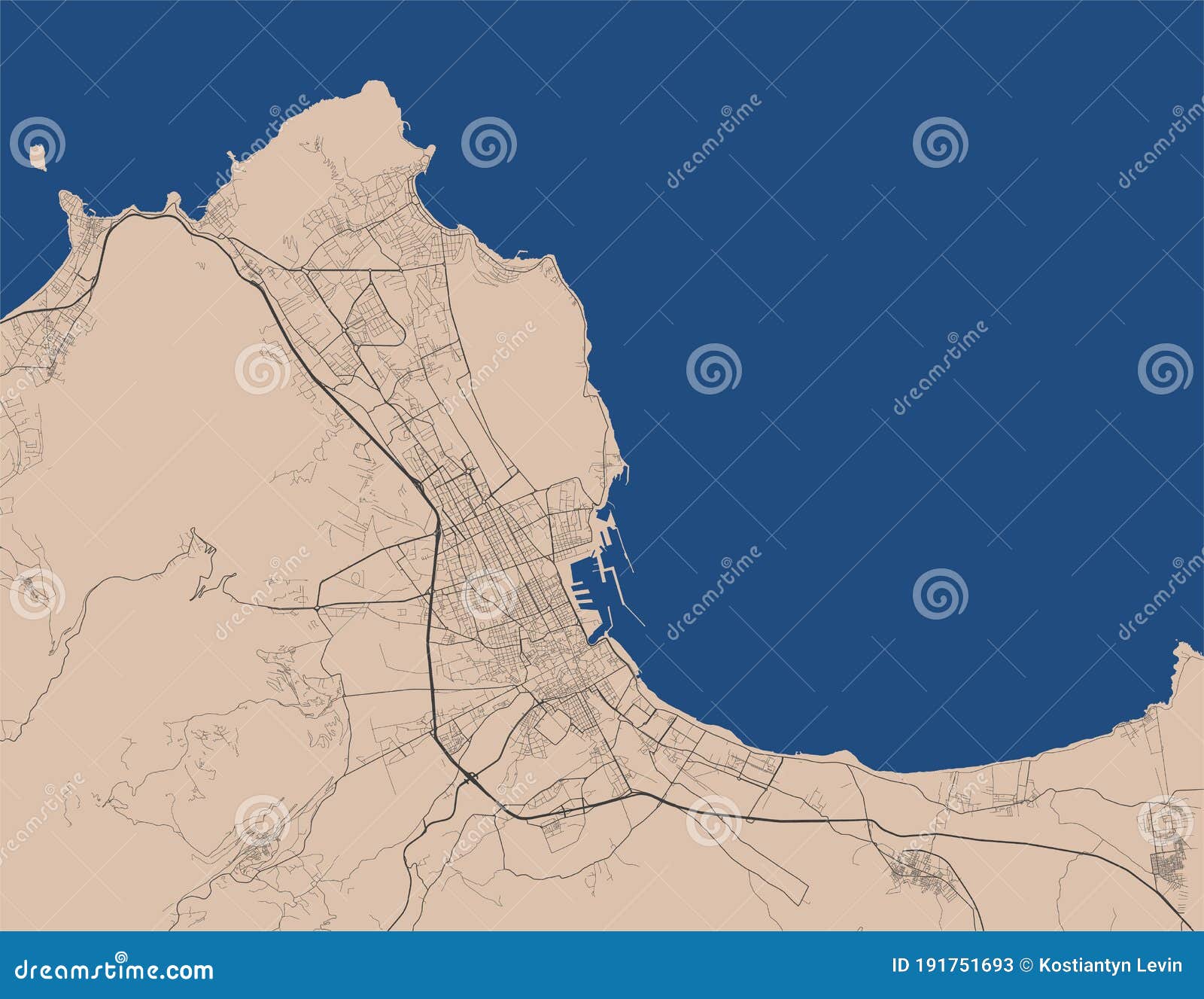 Vector Map Of Palermo. Street Map Art Poster Illustration ...