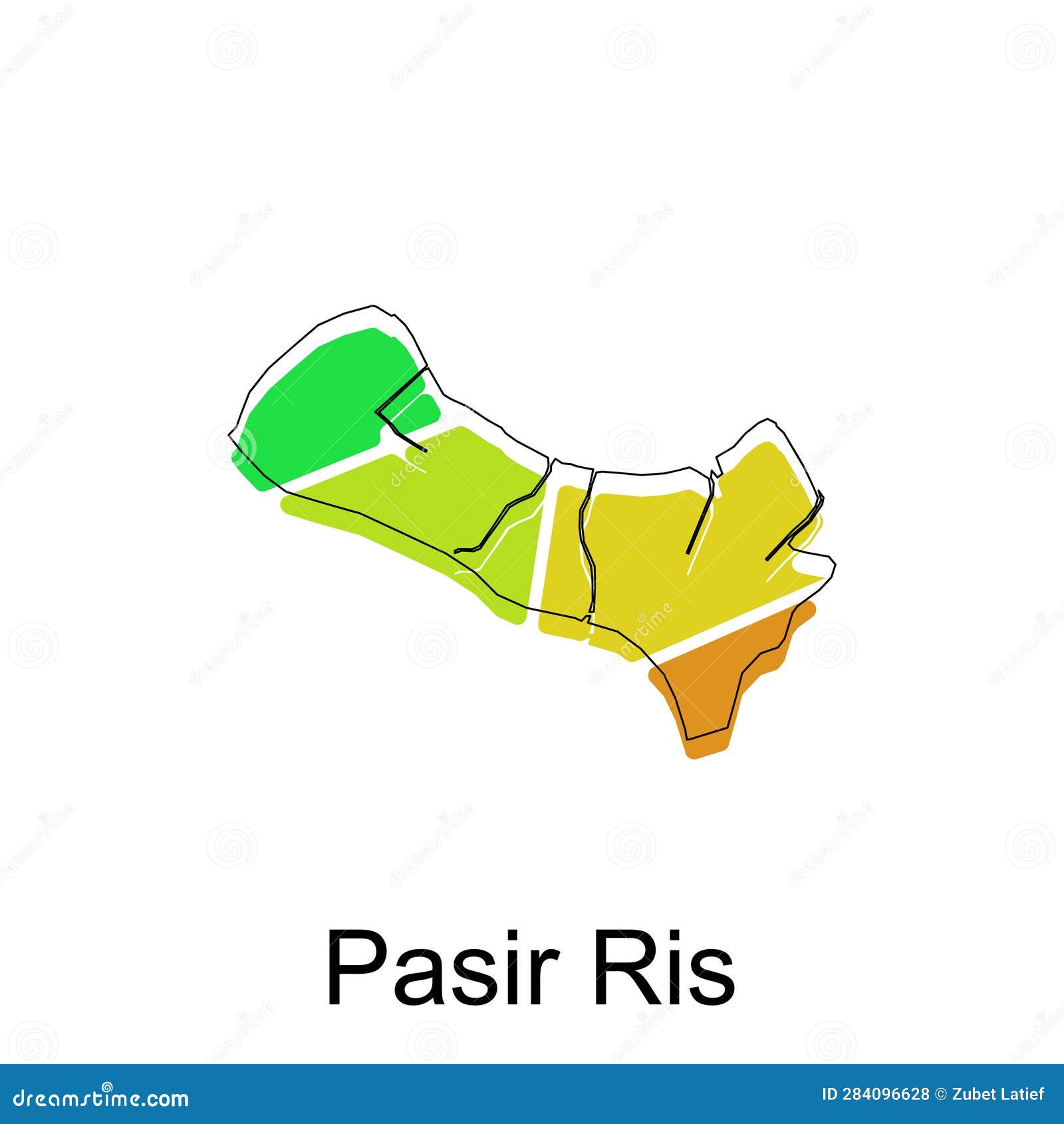 Vector Map of Pasir Ris Colorful Illustration Template Design on White ...