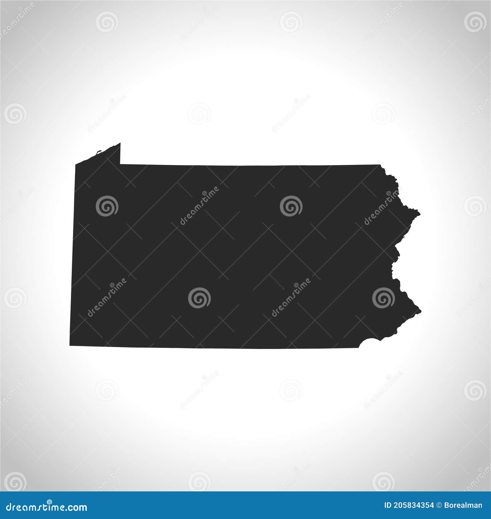 Map of the Pennsylvania stock vector. Illustration of united - 205834354