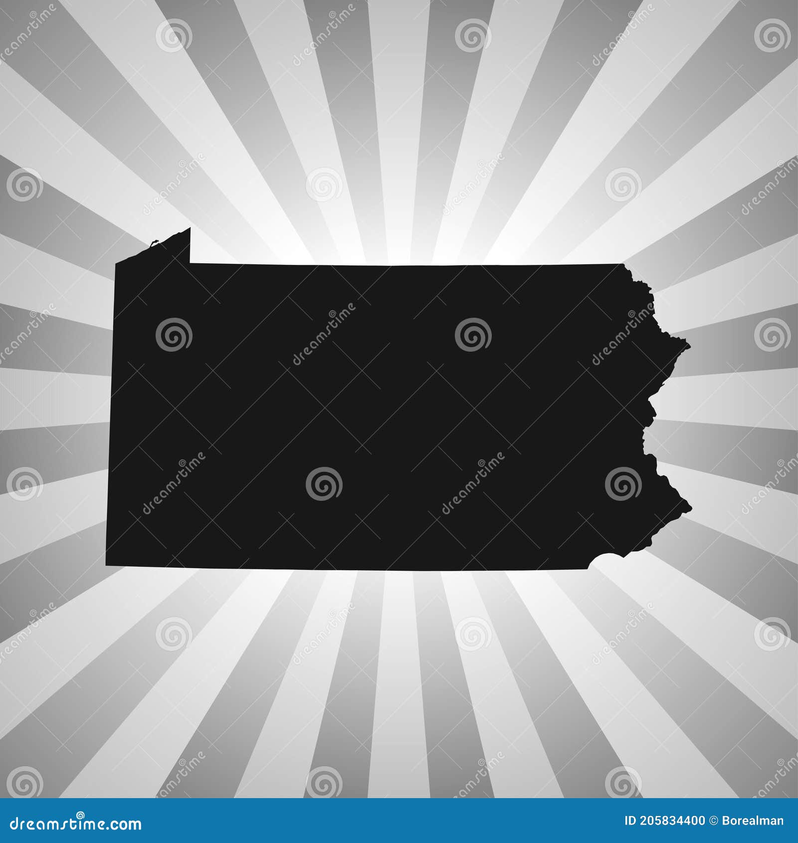 Map of the Pennsylvania stock vector. Illustration of vector - 205834400