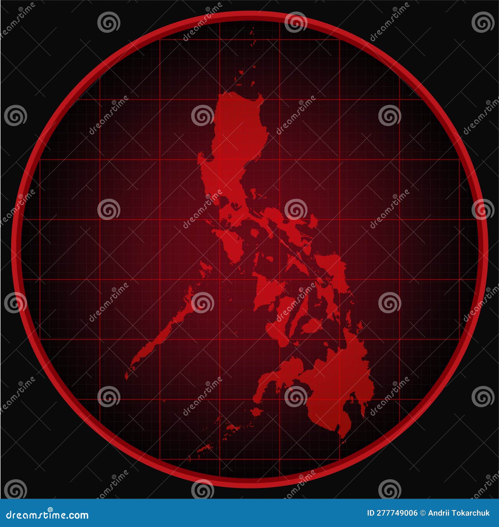 Vector Map Philippines on the Radar Screen Stock Vector - Illustration ...