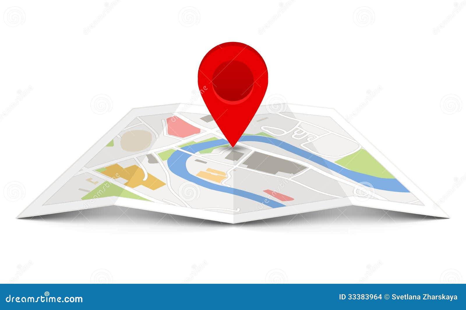 Vector Map with Pin Pointer Stock Vector - Illustration of landmark ...