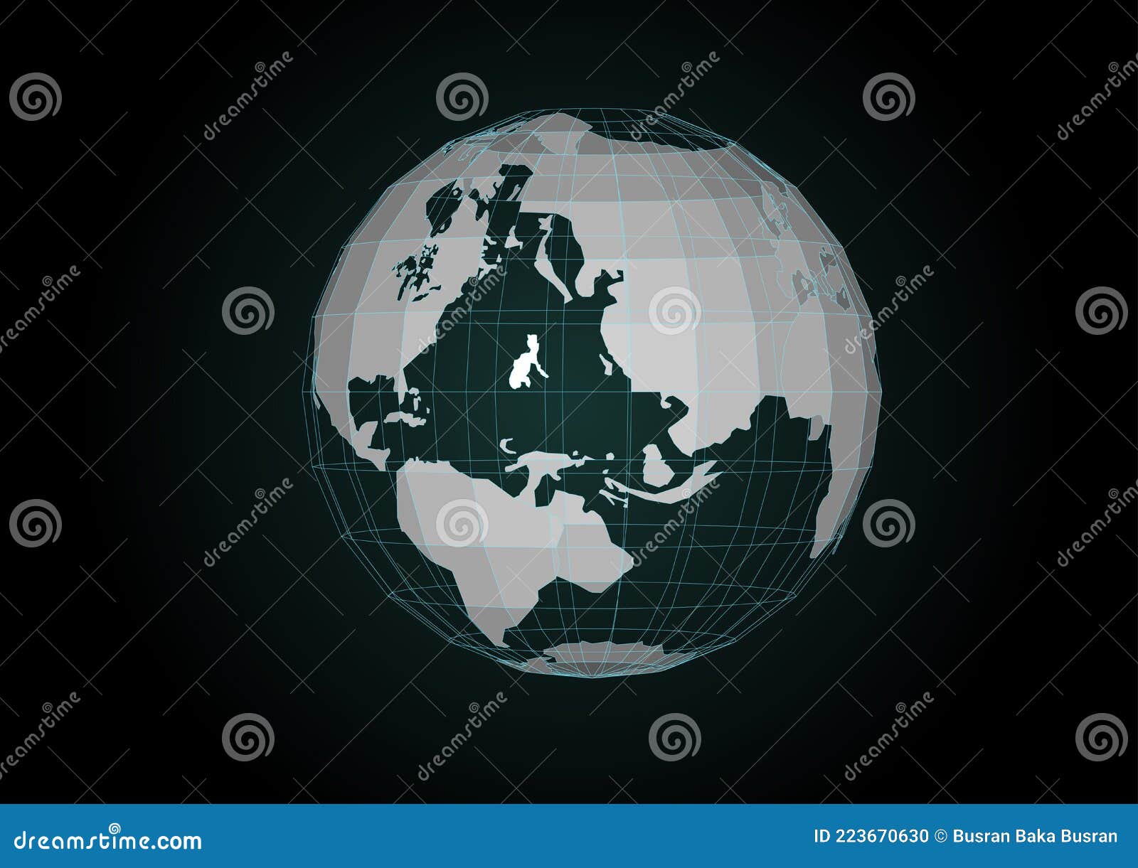 Map Of The Planet. Rays Of Energy. World Map. Global Social Network ...