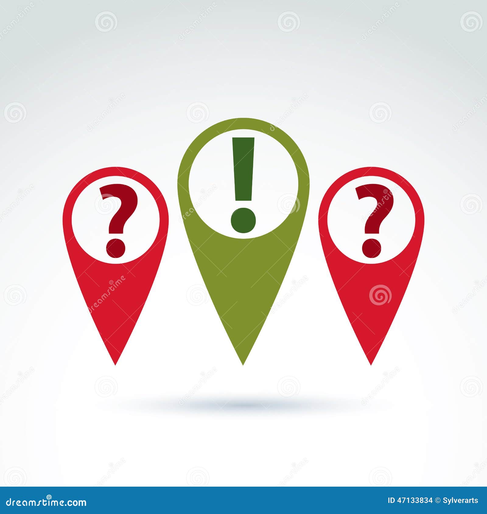 Vector Map Pointer With A Question And Exclamation Marks. FAQ, C ...