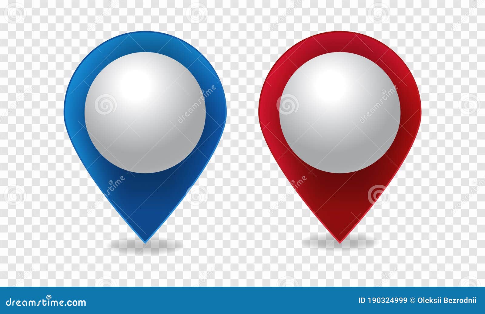 Vector Map Pointer Red and Blue Stock Vector - Illustration of isolated ...