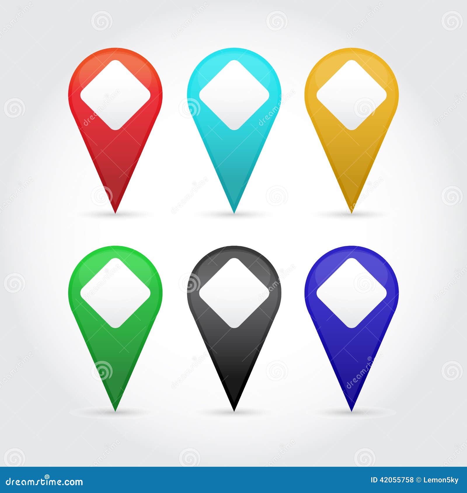 Vector map pointers set. stock vector. Illustration of customer - 42055758