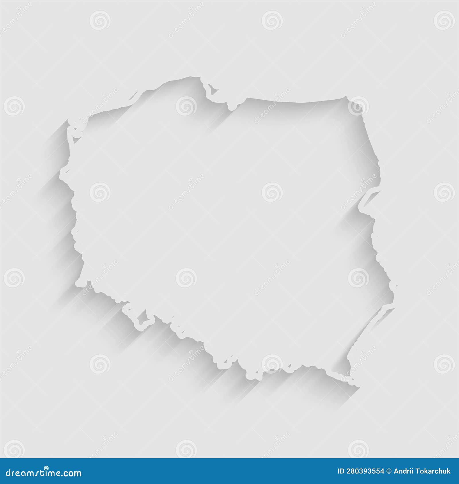 Vector Map Poland, Abstract Inner Shadow Stock Vector - Illustration of ...