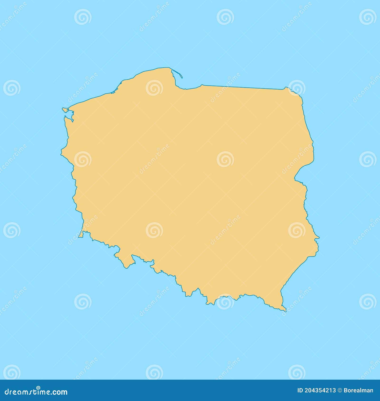 Map of the Poland stock vector. Illustration of outline - 204354213