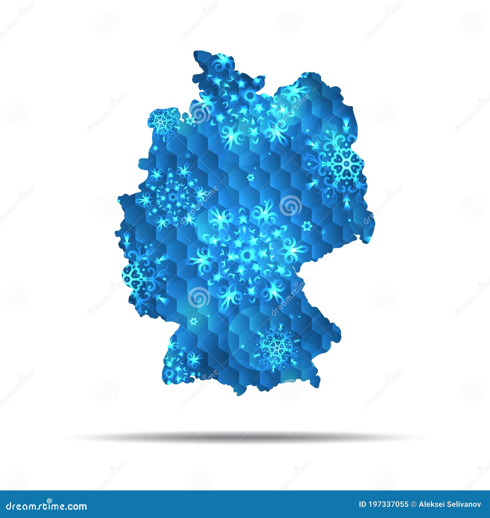 Vector Map of Poland with Snowflakes. Winter Illustration for Your ...