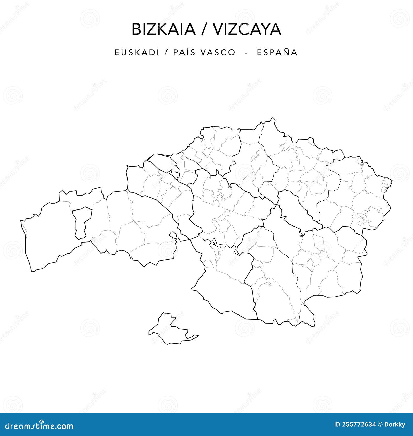 Administrative Map of the Province of Biscay As of 2022 - Spain ...