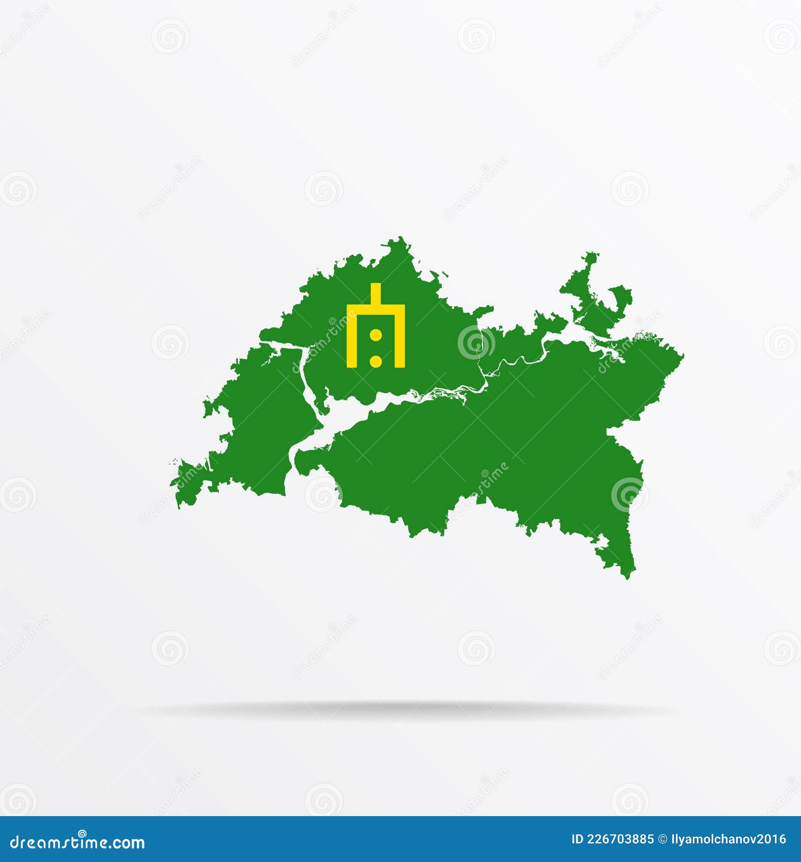 Vector Map Republic of Tatarstan Combined with Baraba Tatars Flag Stock ...