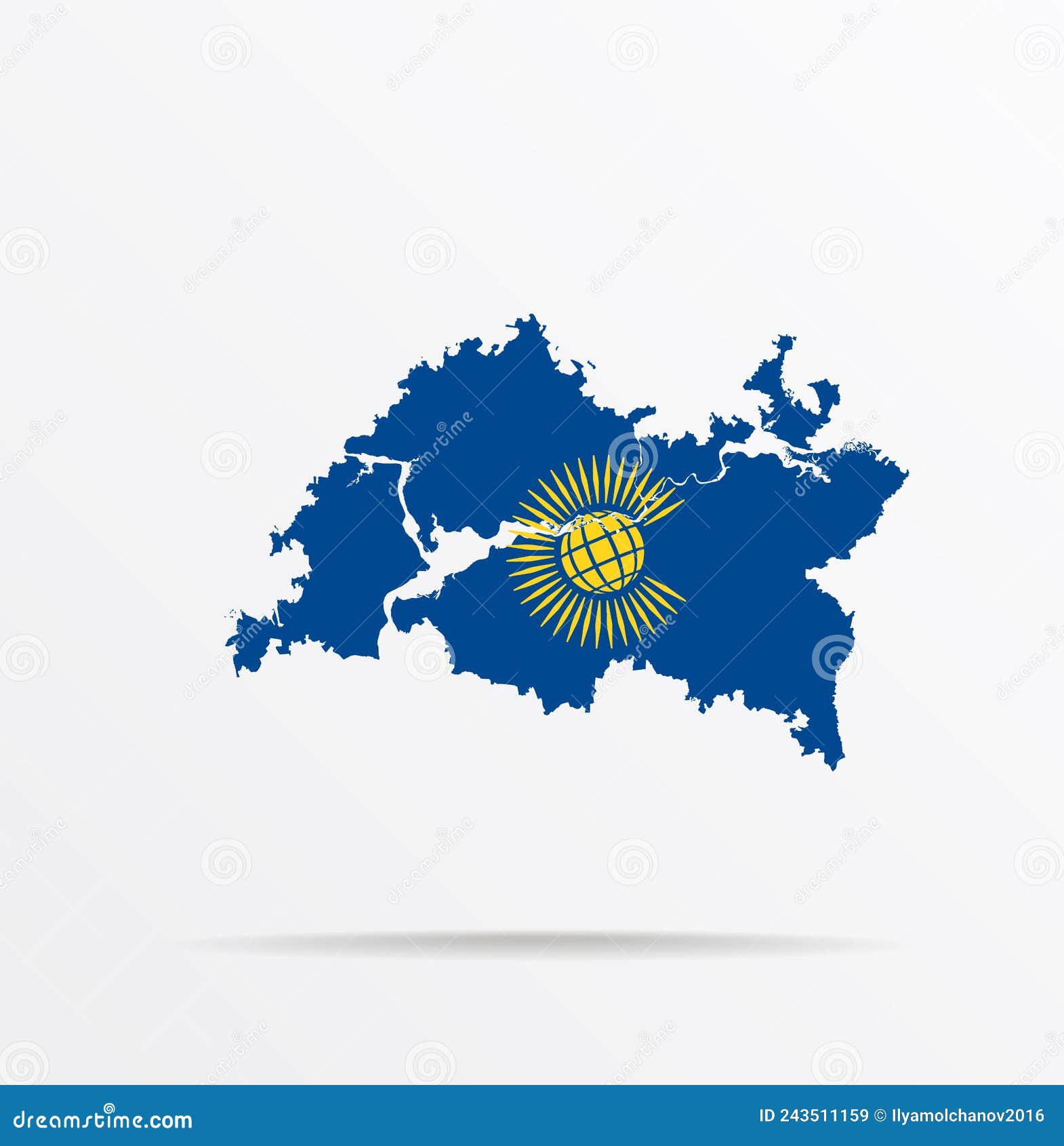 Vector Map Republic of Tatarstan Combined with Commonwealth of Nations ...