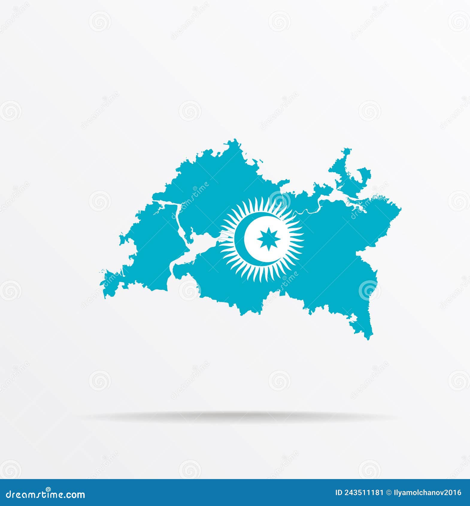 Vector Map Republic Of Tatarstan Combined With Cooperation Council Of