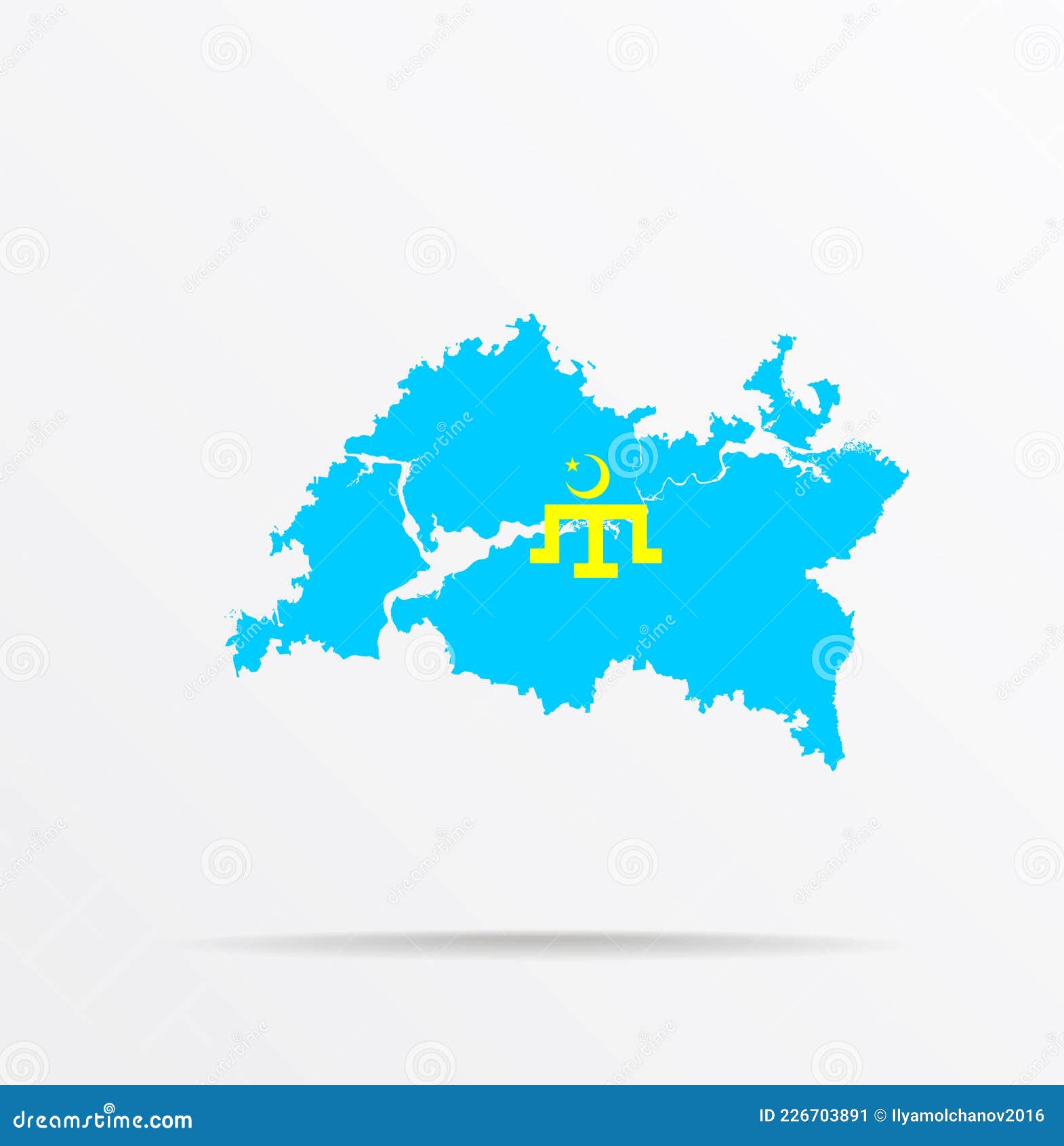 Vector Map Republic of Tatarstan Combined with Dobruja Tatars Flag ...
