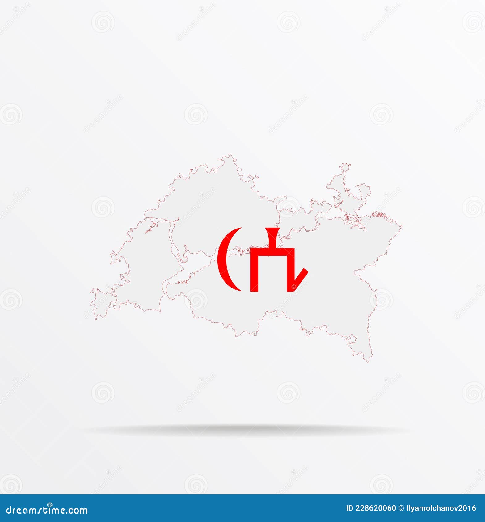 Vector Map Republic of Tatarstan Combined with Golden Horde Flag Stock ...