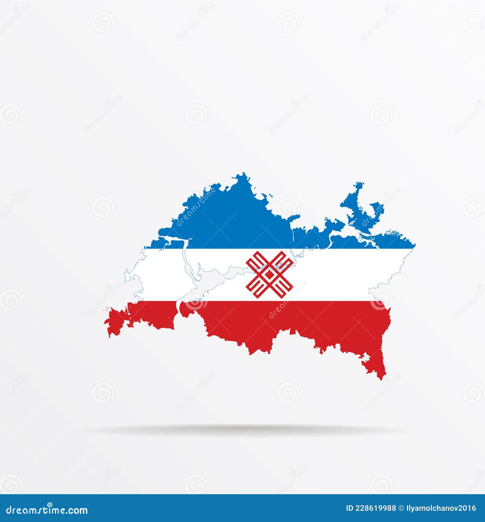 Vector Map Republic of Tatarstan Combined with Mari People Flag Stock ...