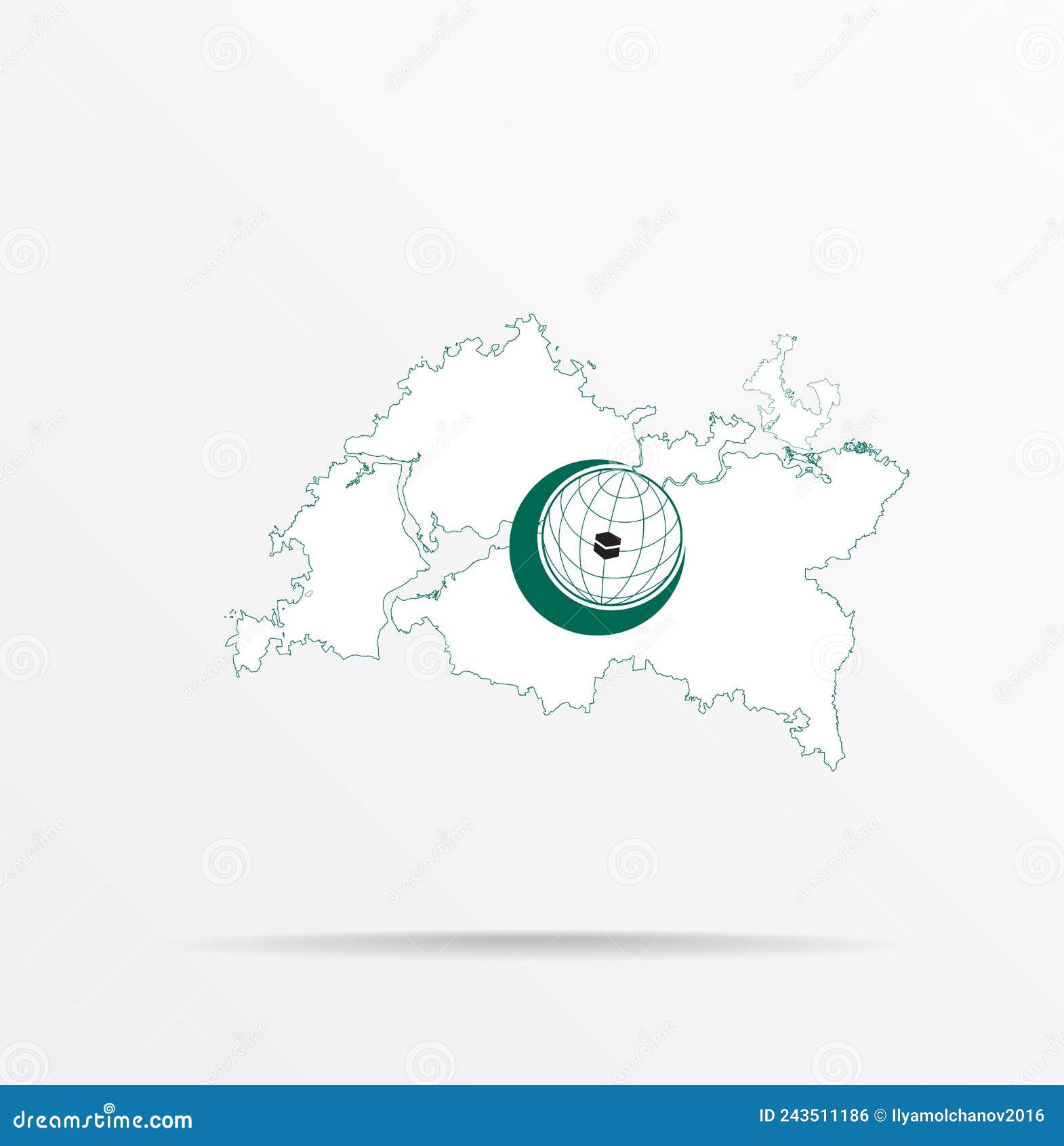 Vector Map Republic of Tatarstan Combined with Organisation of Islamic ...