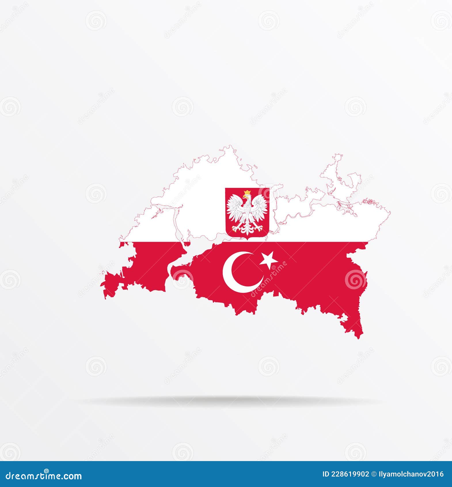 Vector Map Republic of Tatarstan Combined with Polish Tatars Flag Stock ...