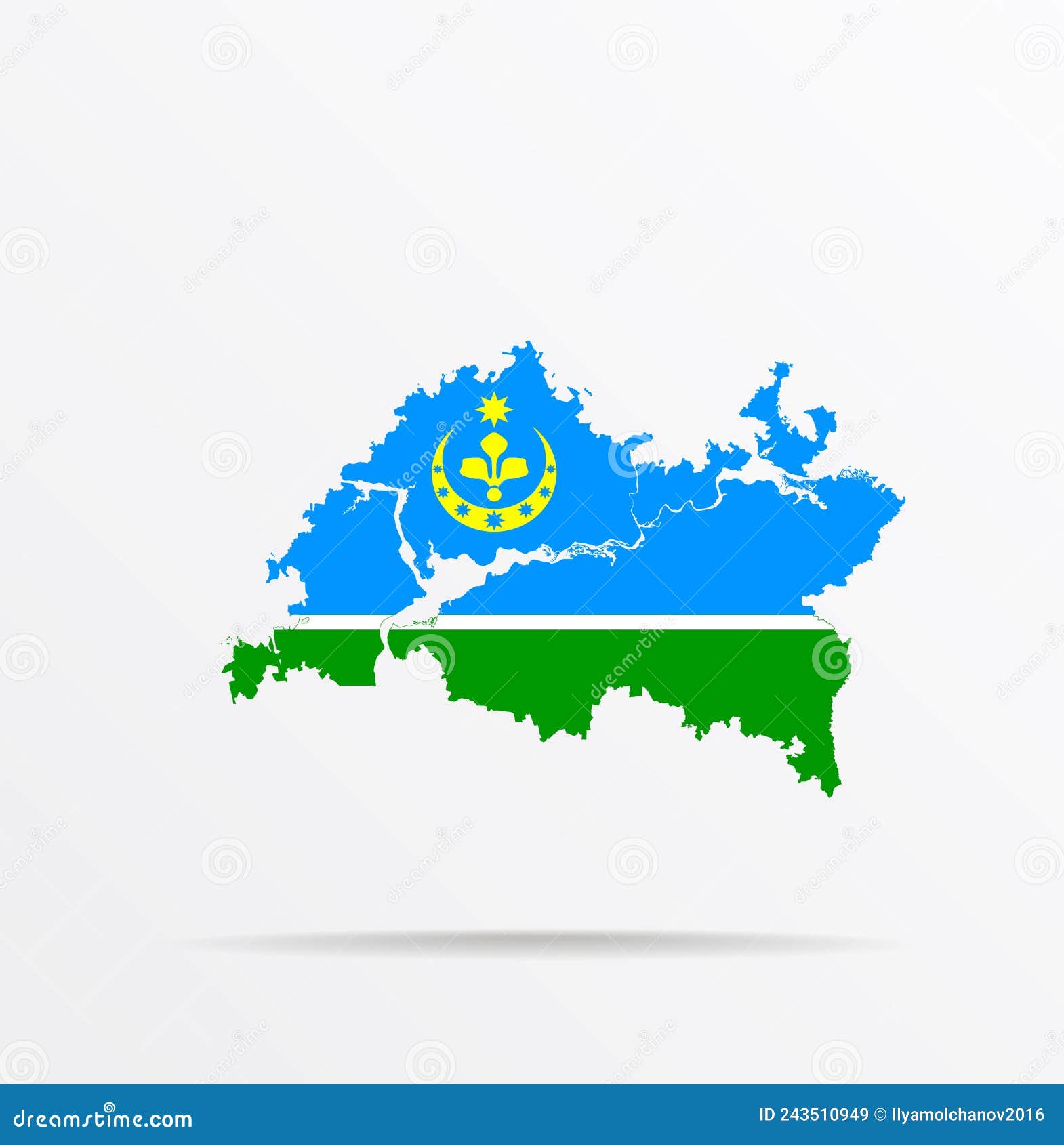 Vector Map Republic of Tatarstan Combined with Siberian Tatars Ethnic ...