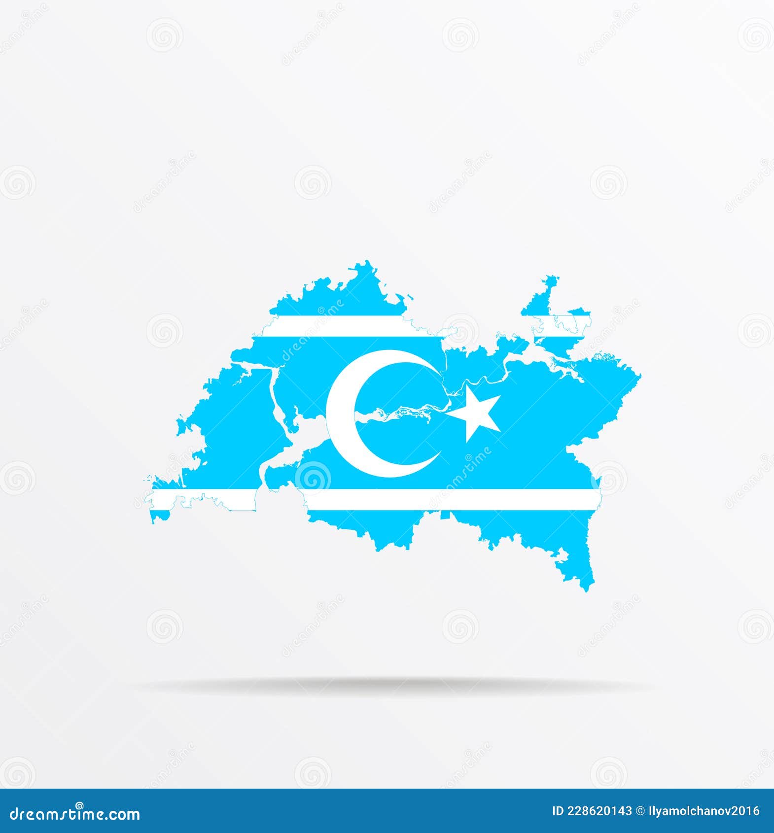 Vector Map Republic of Tatarstan Combined with Turkmeneli Flag Stock ...