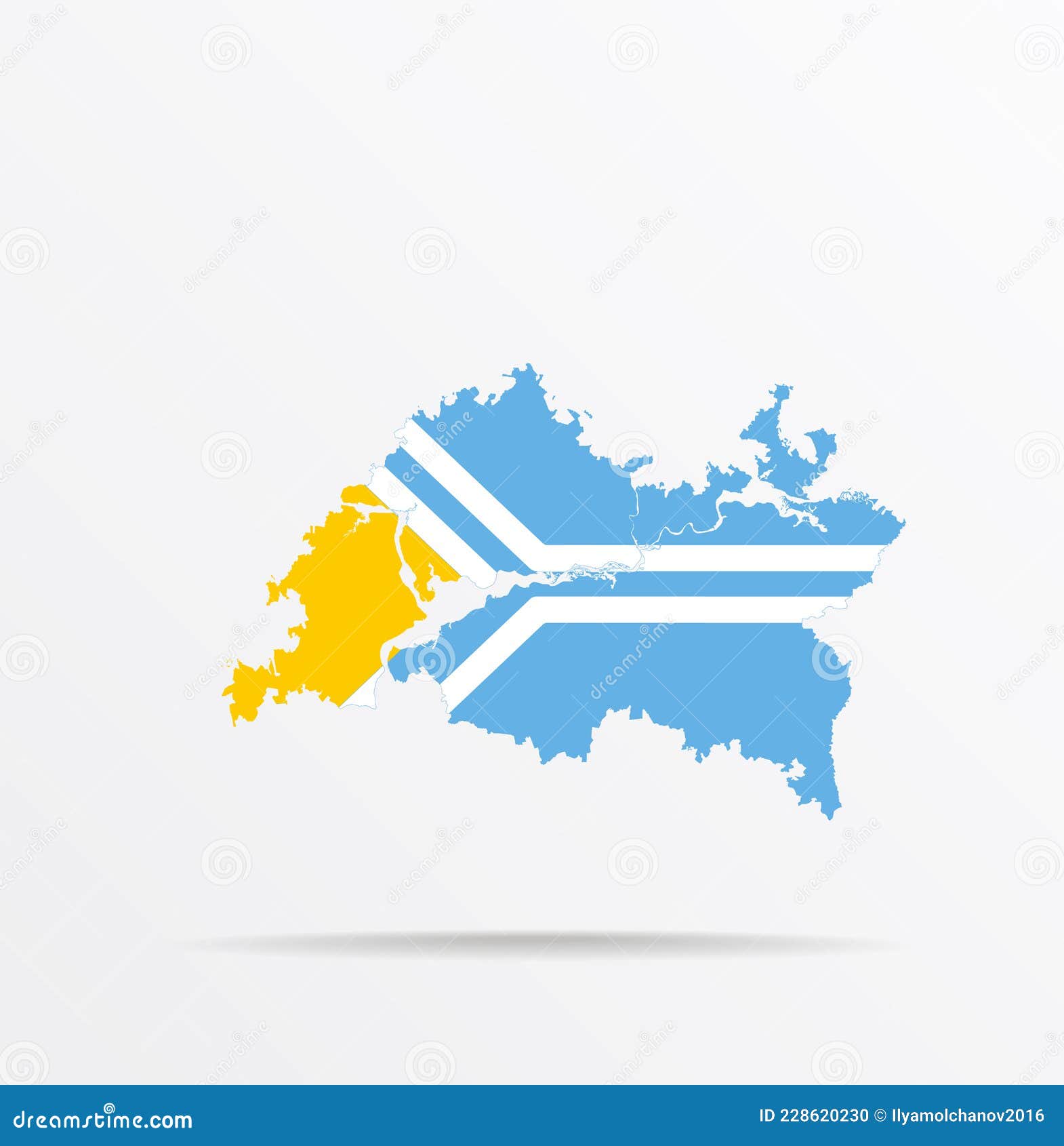 Vector Map Republic of Tatarstan Combined with Tuva Republic Flag Stock ...