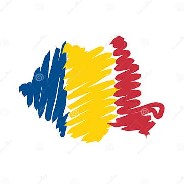 Vector map Romania stock vector. Illustration of flag - 4839648