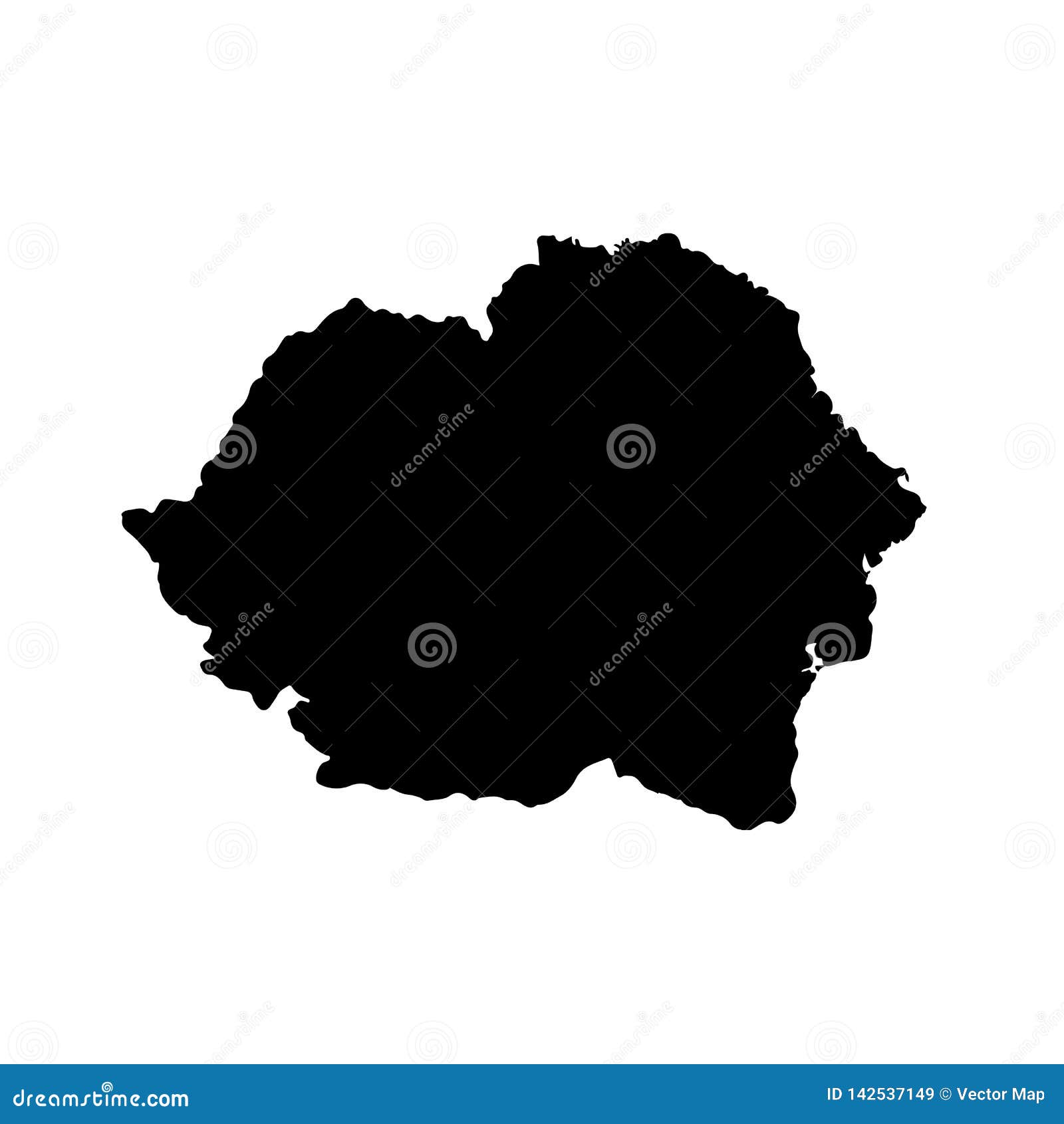 Vector Map Romania. Isolated Vector Illustration. Black on White ...