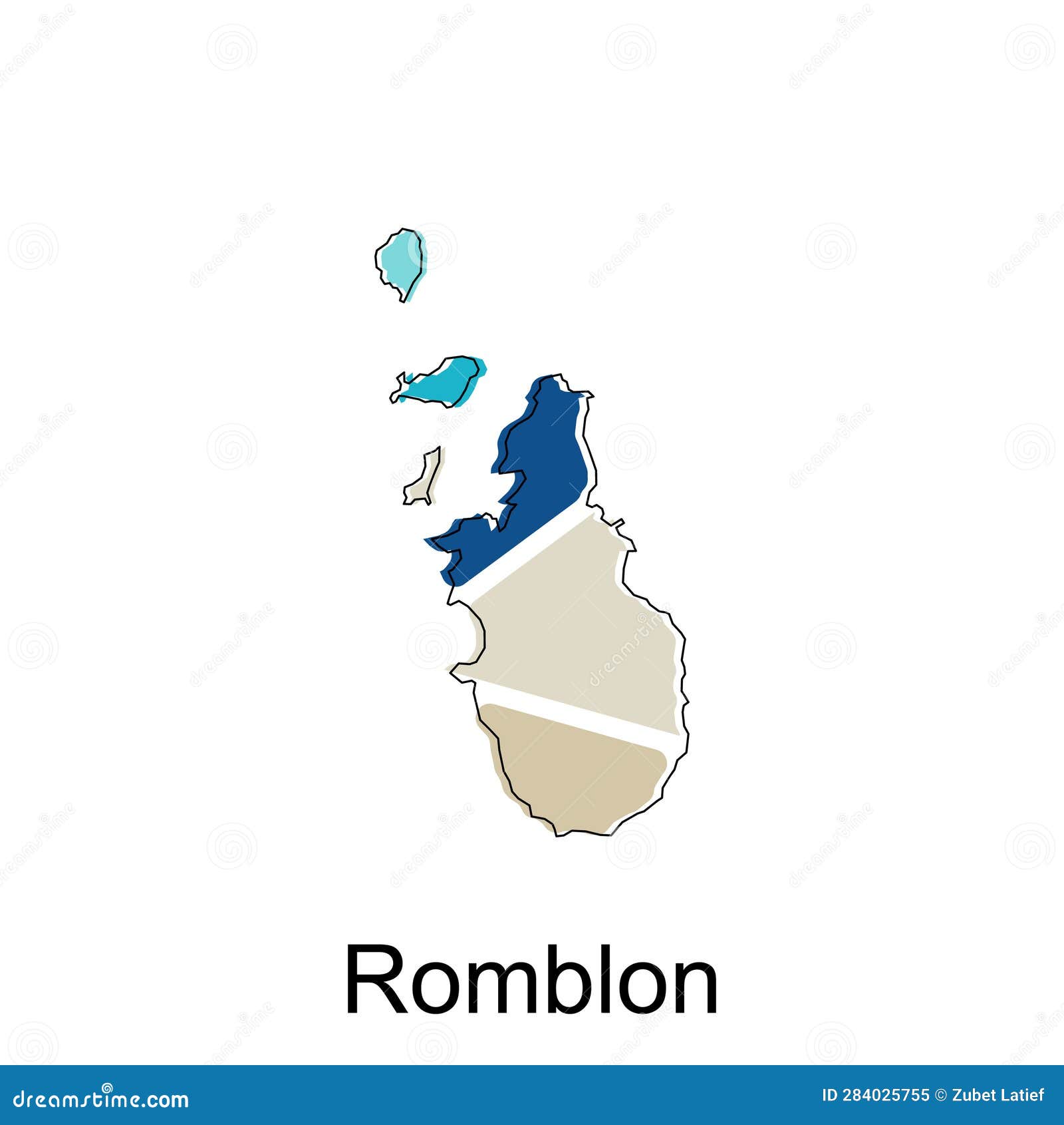 Vector Map of Romblon Modern Outline, High Detailed Vector Philippines ...