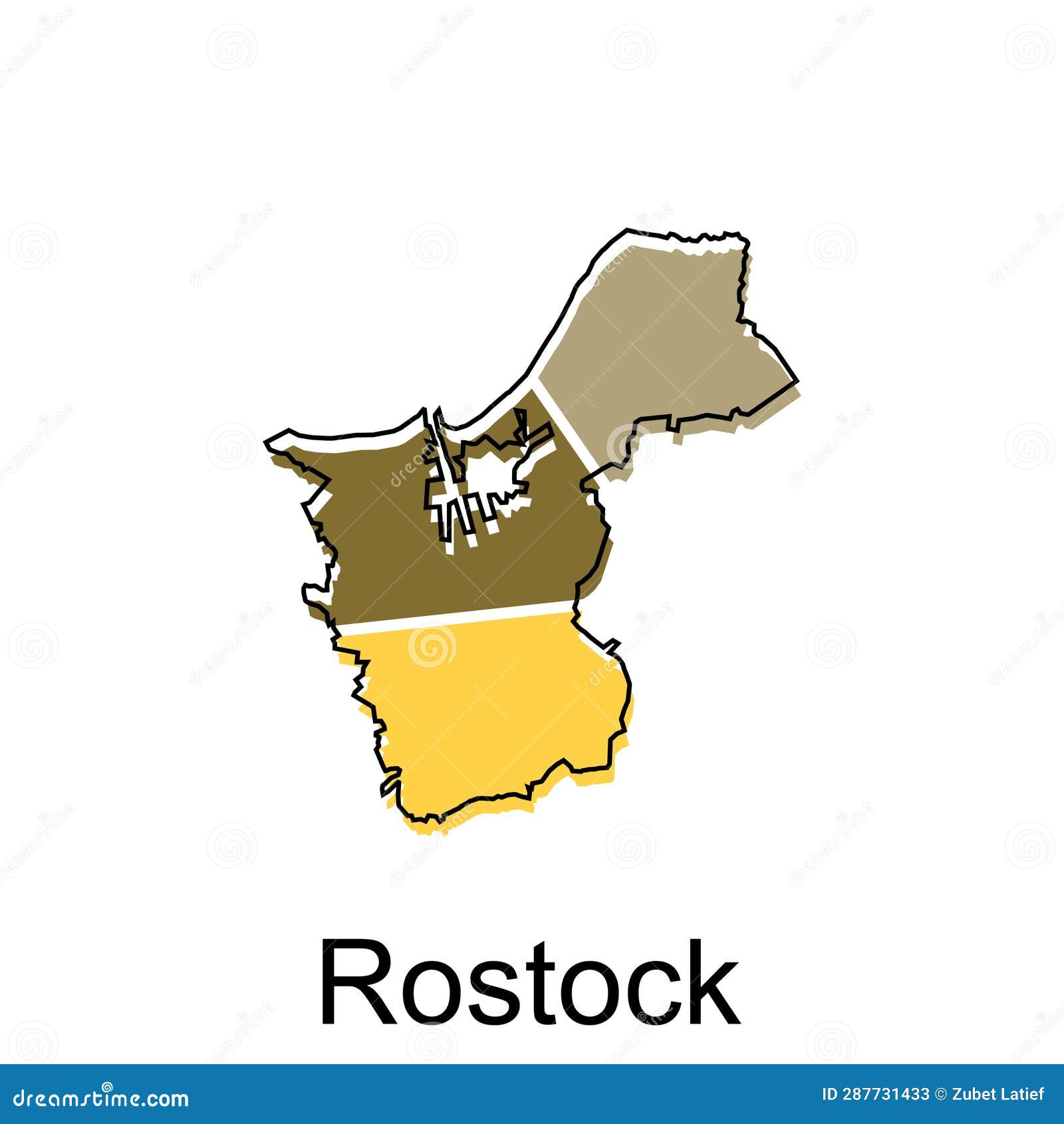Vector Map of Rostock. Borders of for Your Infographic Stock Vector ...