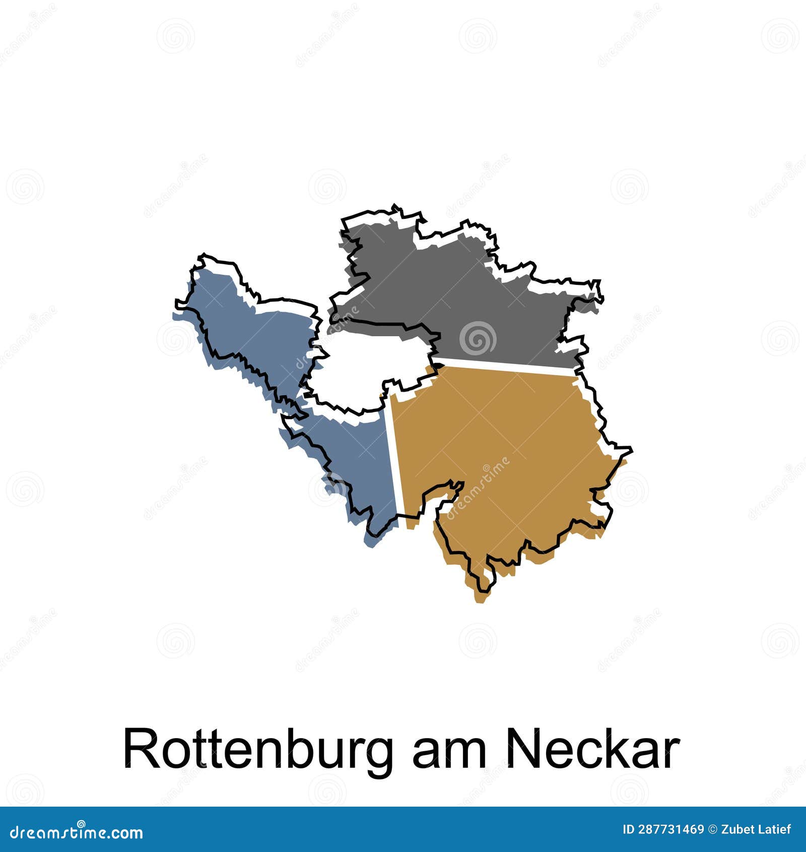 Vector Map of Rottenburg am Neckar. Borders of for Your Infographic ...