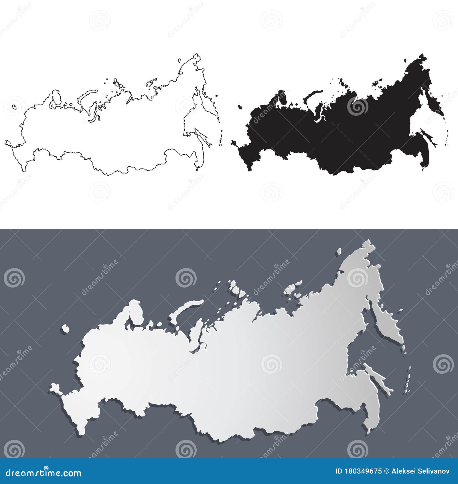 Vector Map Russia in Paper Cut Style. Outline Russia Map. Isolated ...