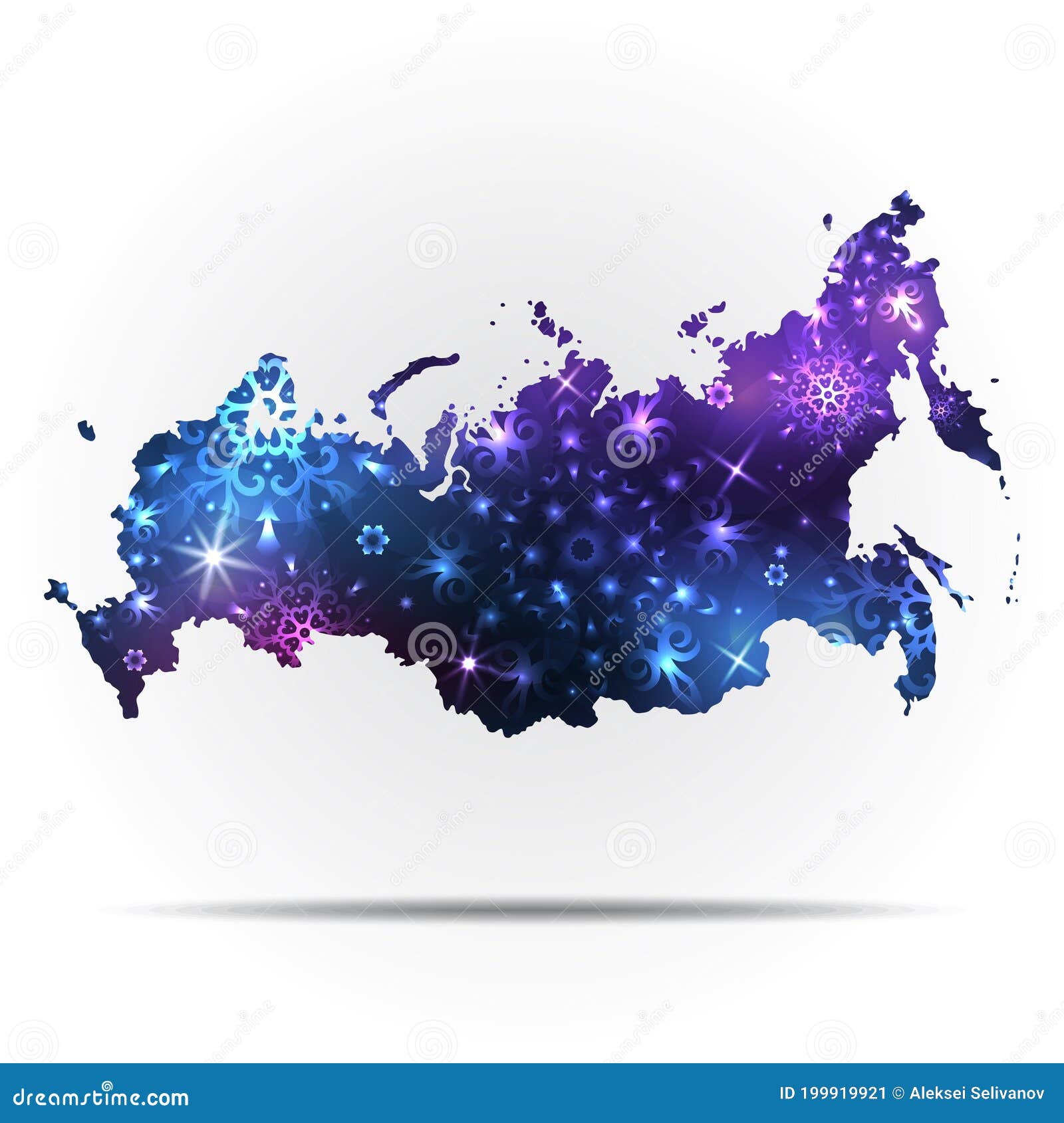 Vector Map of Russia with Snowflakes. Winter Illustration for Your ...