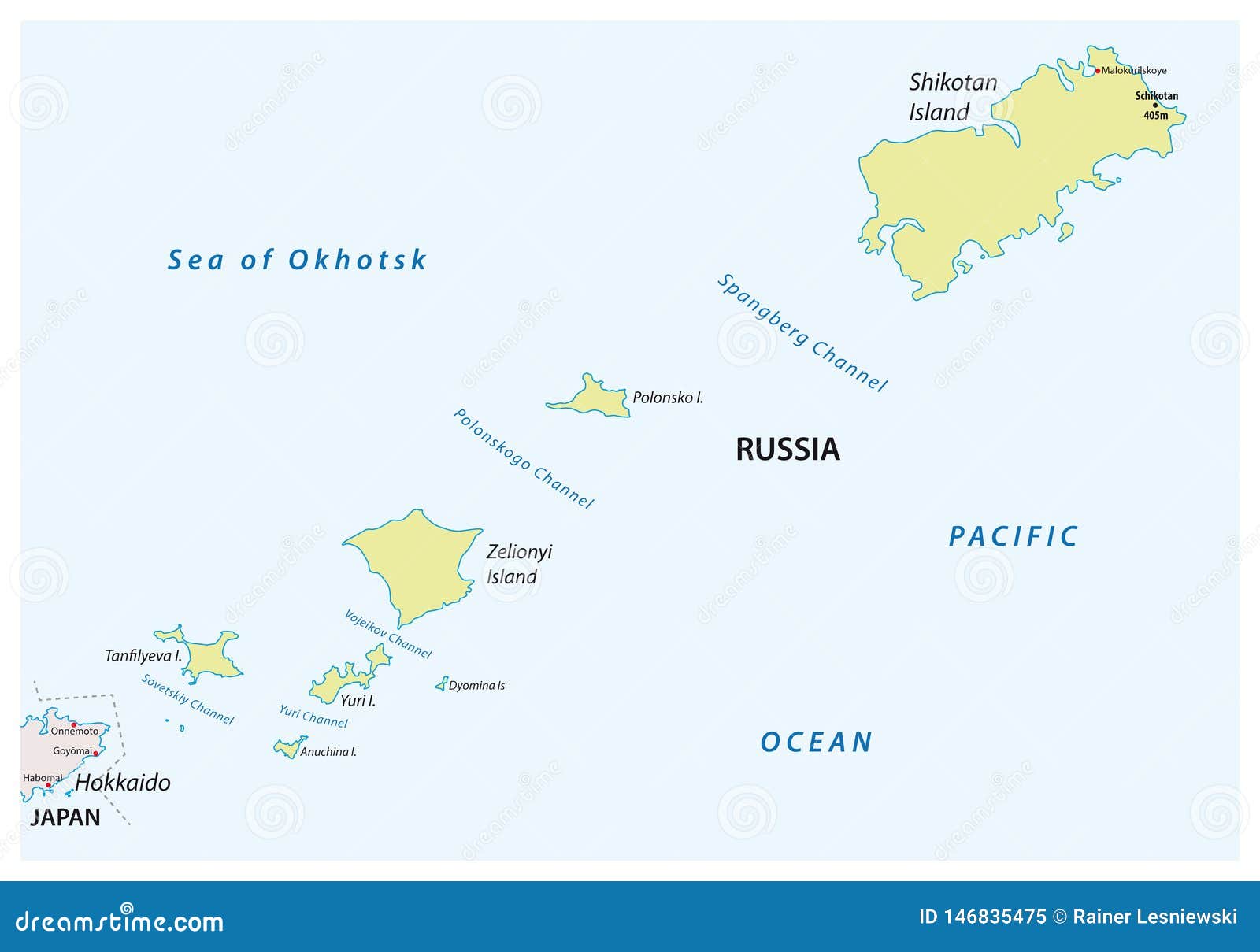 Vector Map of Russian Island Group Habomai Stock Vector - Illustration ...