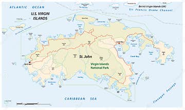 Vector Map Saint John, US Virgin Islands Stock Vector - Illustration of ...