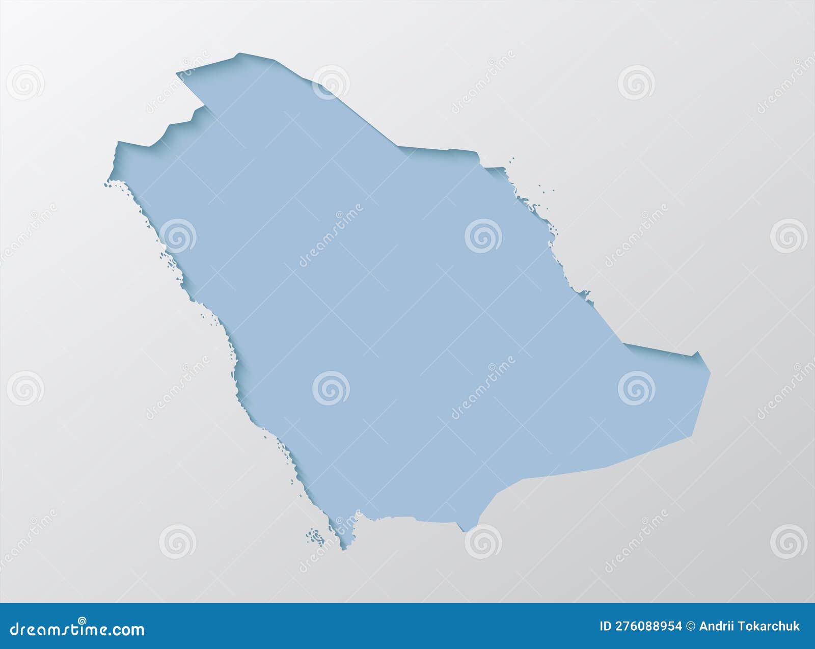 Vector Map Saudi Arabia, Abstract Inner Shadow Stock Vector ...