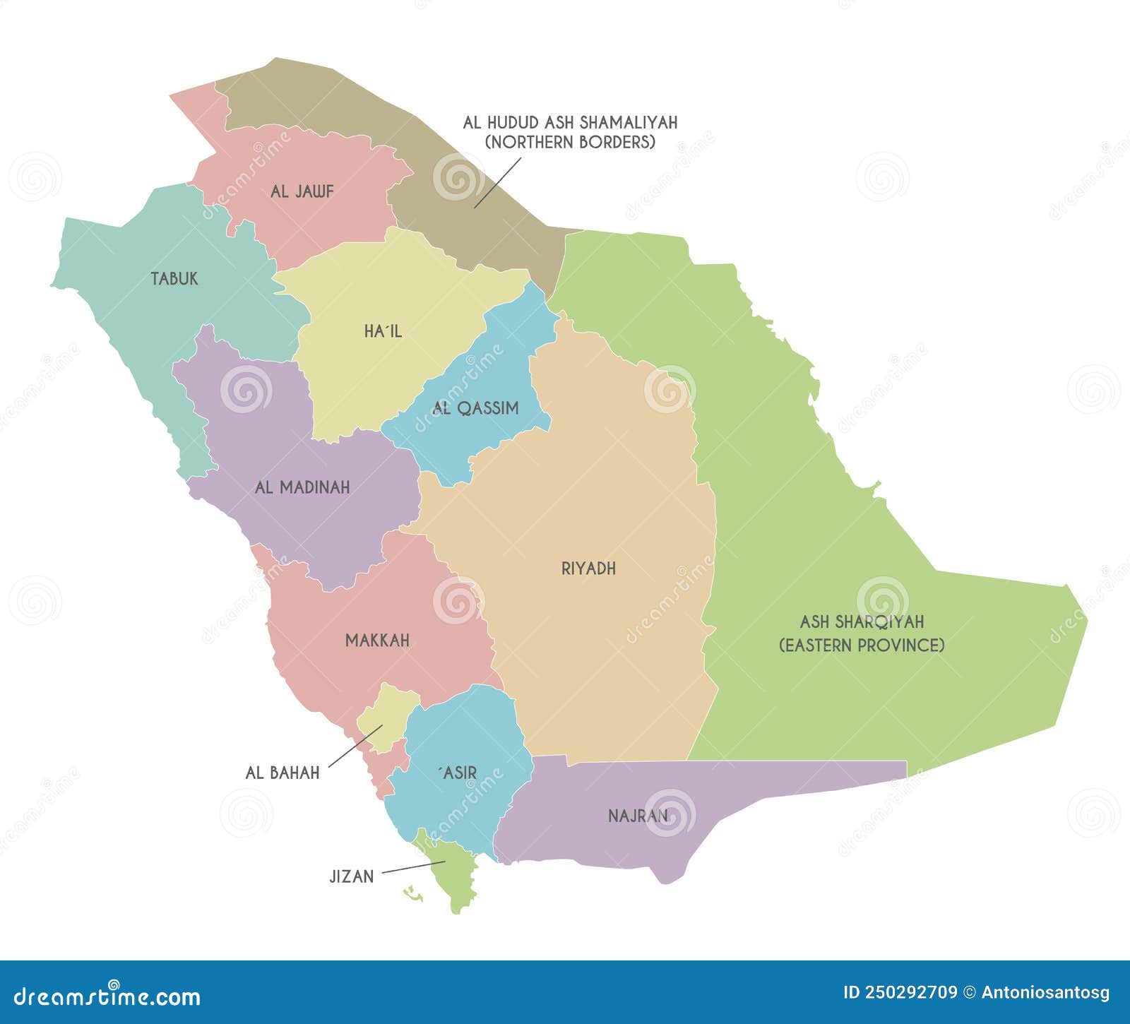 Vector Map of Saudi Arabia with Provinces and Administrative Divisions ...