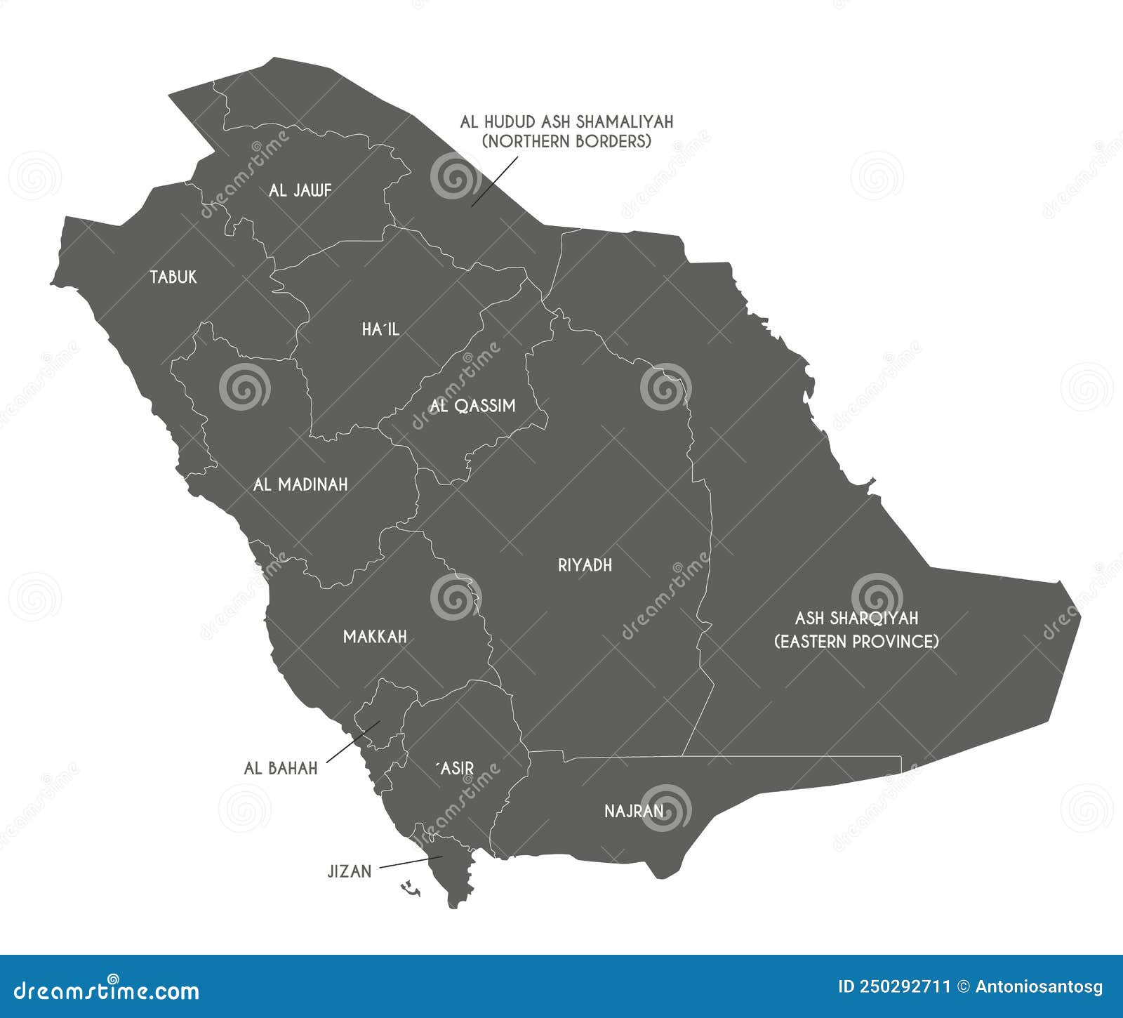 Vector Map of Saudi Arabia with Provinces and Administrative Divisions ...