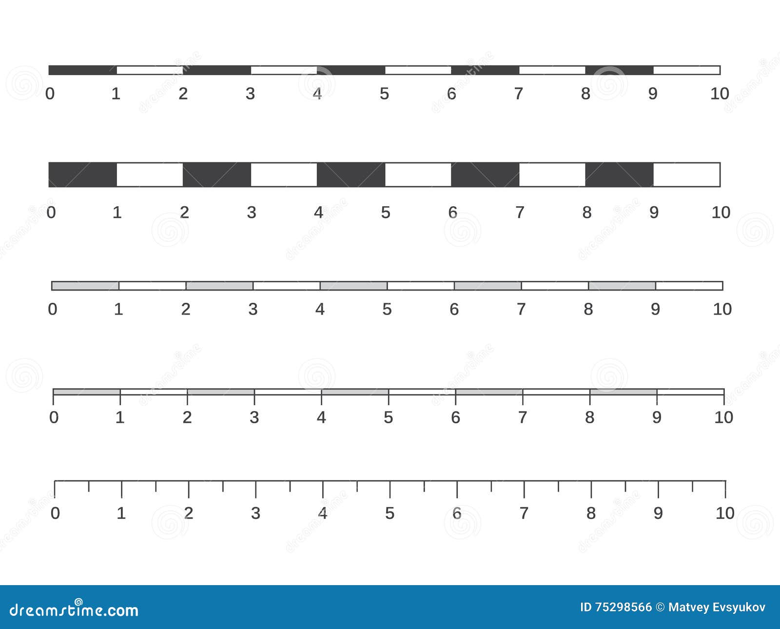 Vector Map Scales Graphics for Measuring Distances Stock Illustration ...