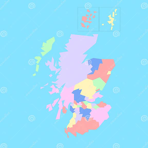 Vector Map of Scotland S Councils To Study Stock Vector - Illustration ...