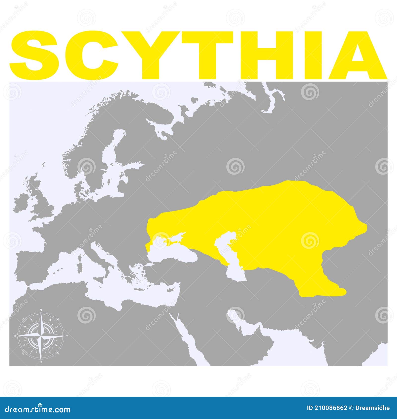Vector map of the Scythia stock vector. Illustration of animal - 210086862