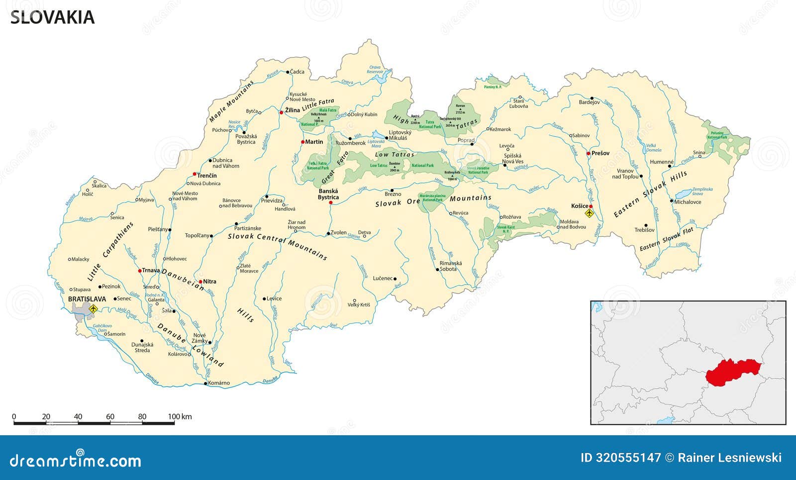 Vector Map of Slovak Republic Stock Vector - Illustration of ...