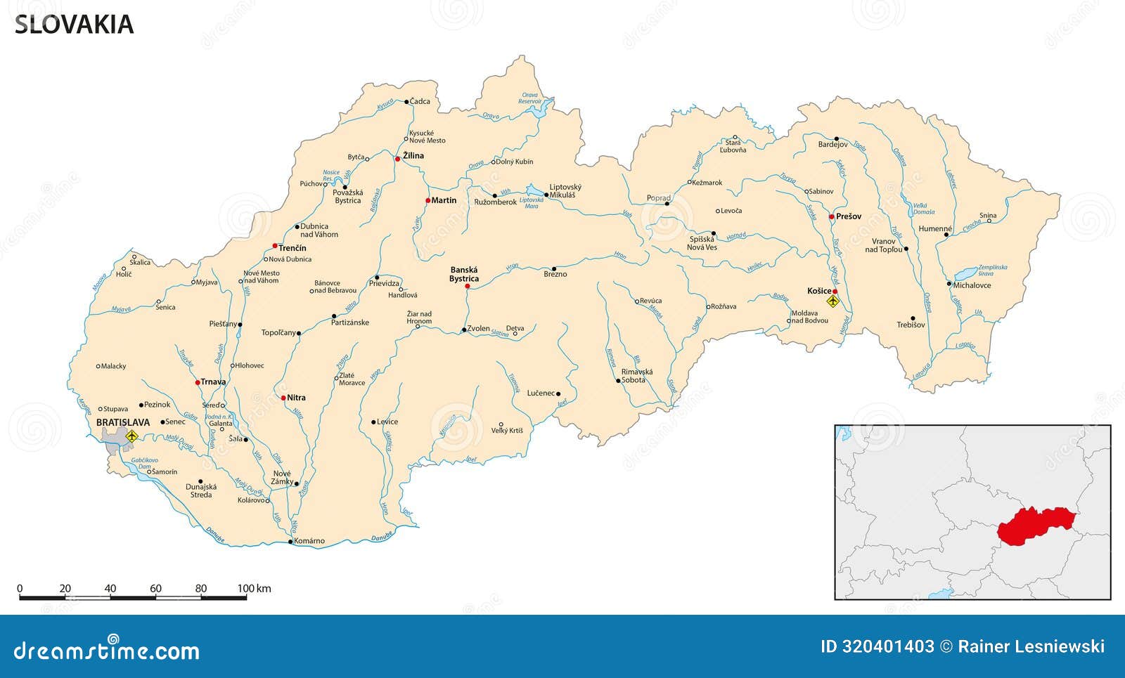 Vector Map of Slovak Republic Stock Vector - Illustration of ...