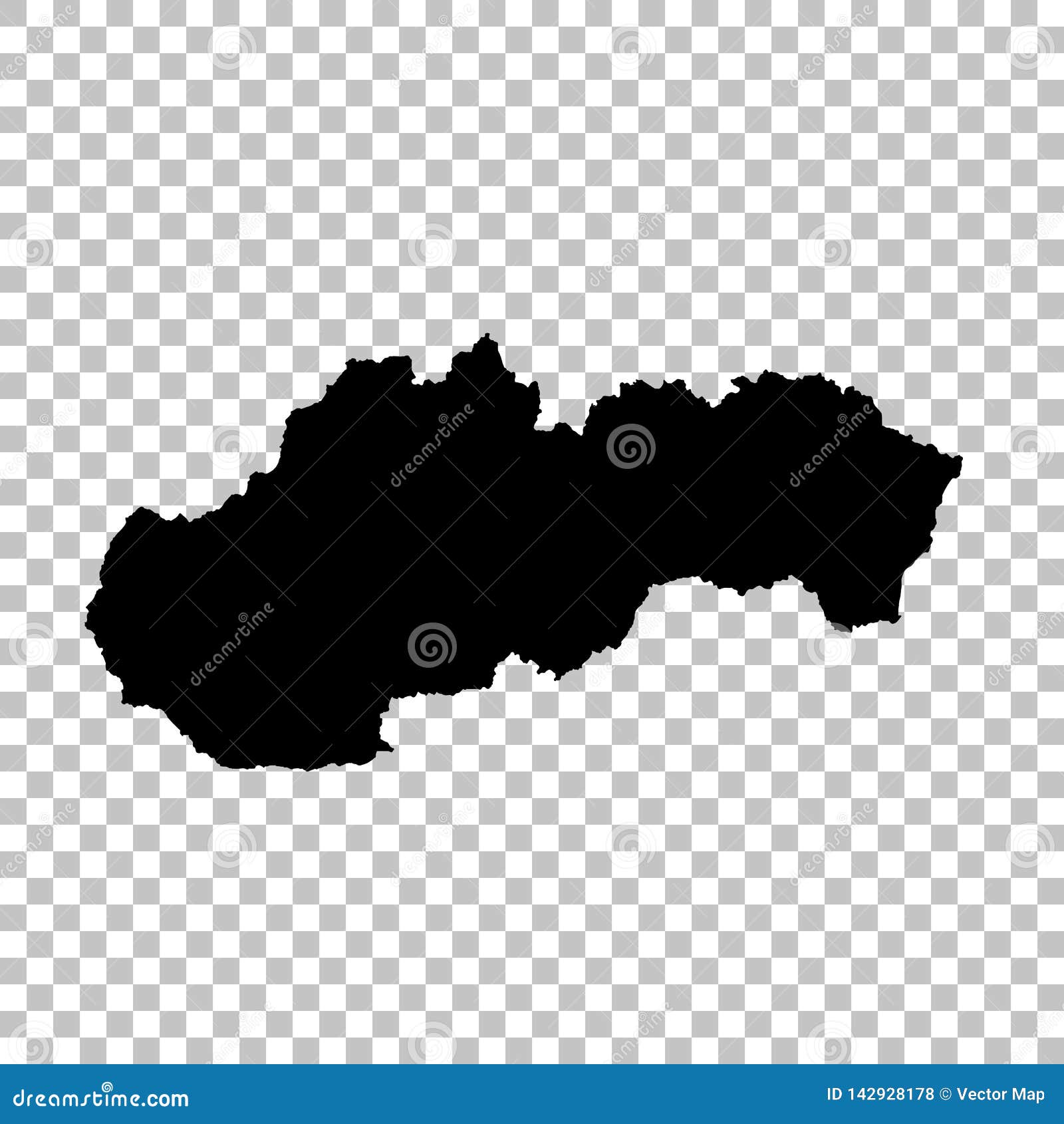 Vector Map Slovakia. Isolated Vector Illustration. Black on White ...
