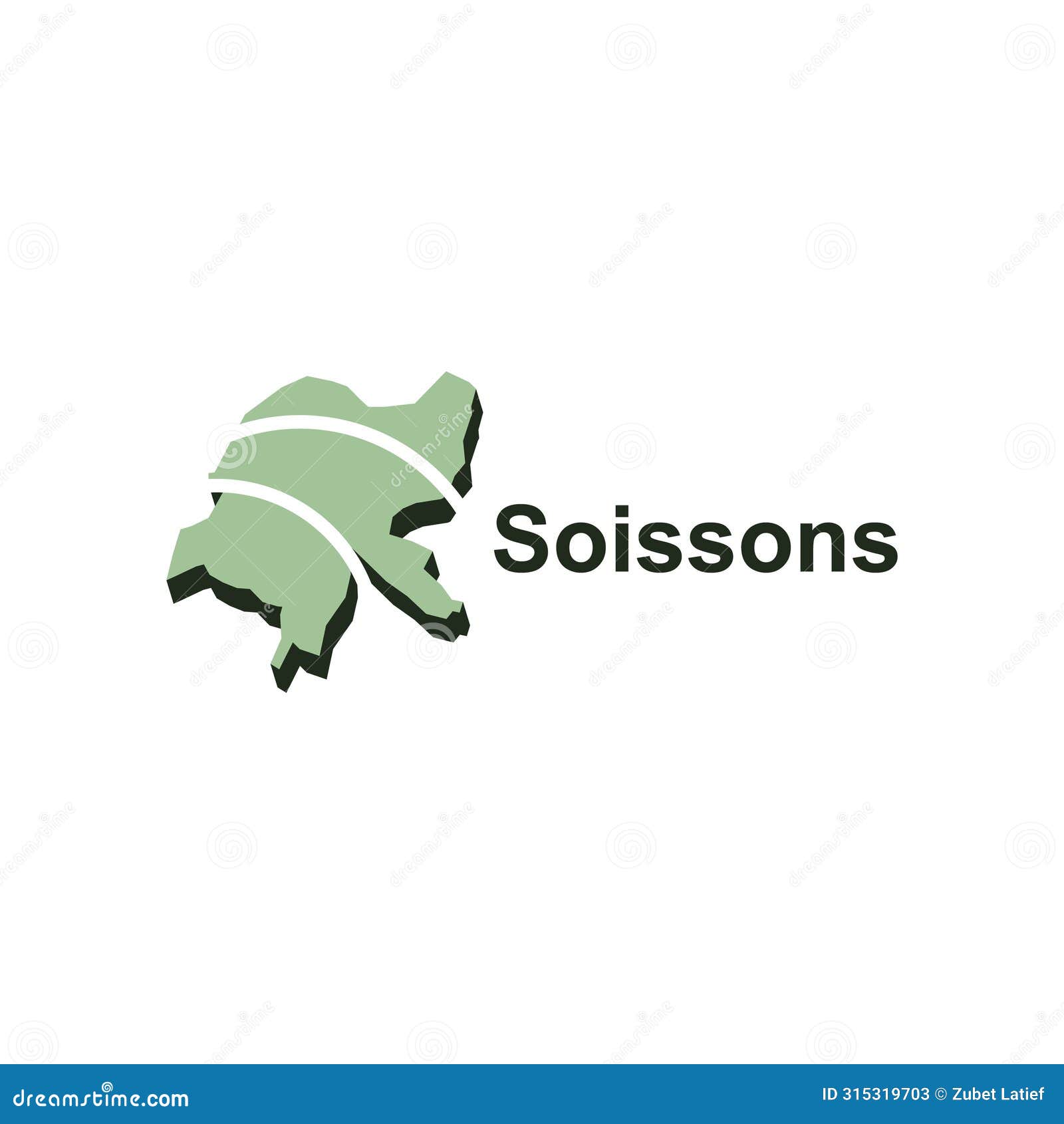 Vector Map of Soissons Design, Illustration Design Template on White ...