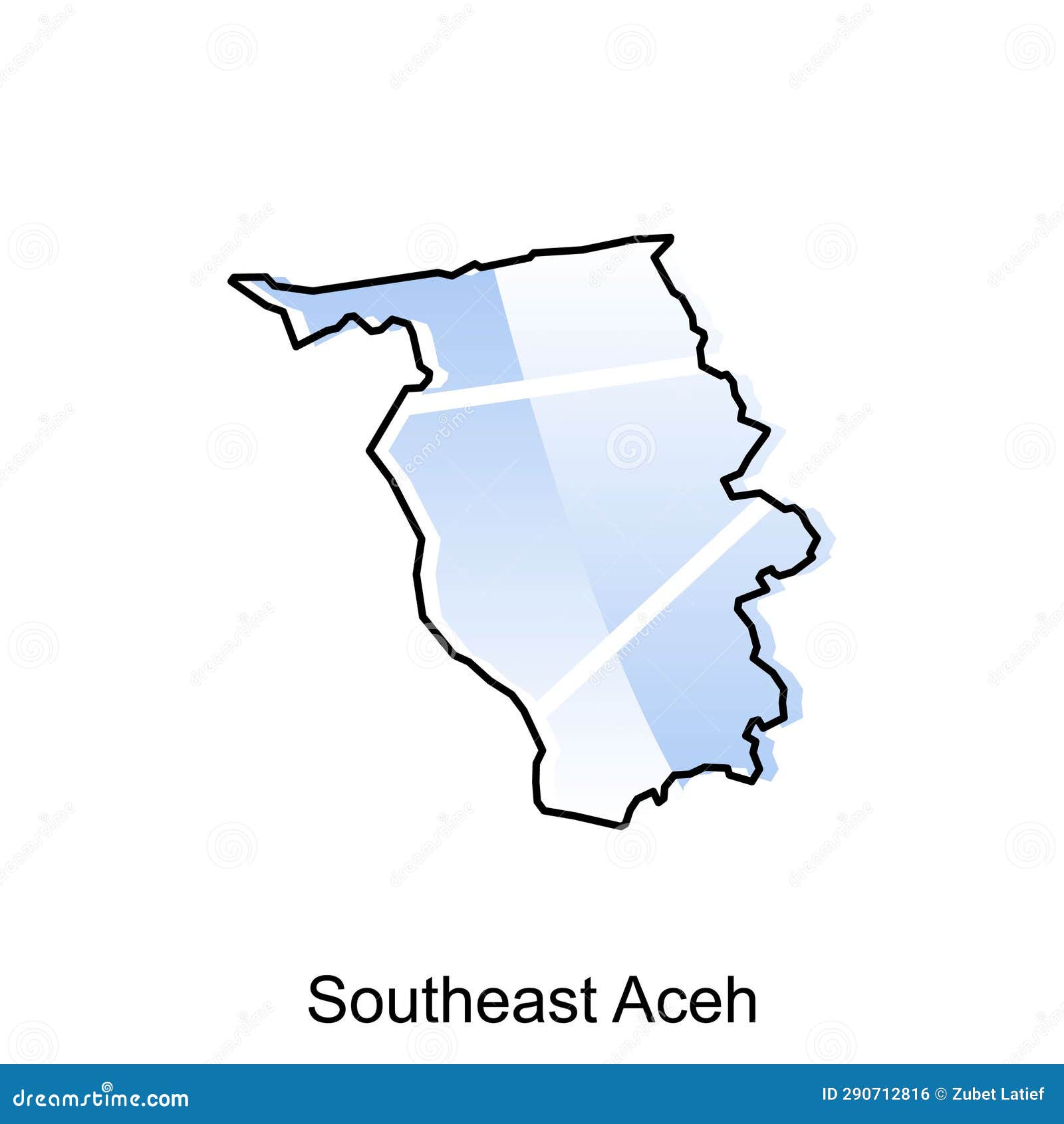Vector Map of Southeast Aceh City Modern Outline, Logo Vector Design ...